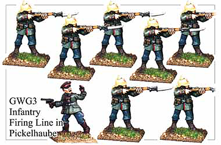 German Infantry Firing Line in Pickelhaube, 13,70