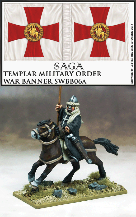 Military Order War Banner Bearer and LBMS Templar Standard, 9,06