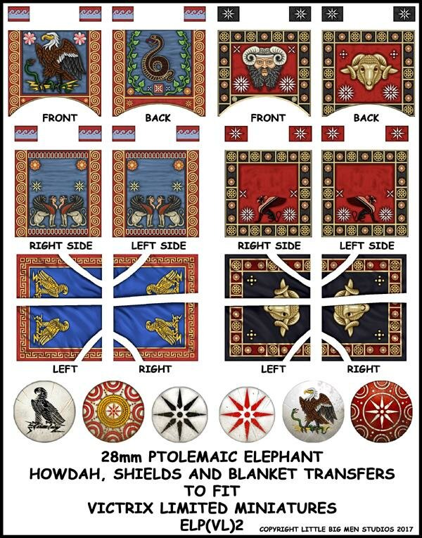 Carthaginian War Elephant Ptolomeic Shield, Howdah and Blanket Transf ...