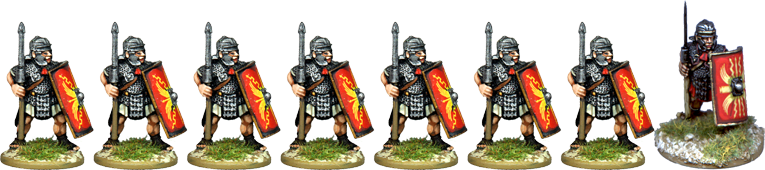 Legionaries: Mail Armour, Standing Side On, Pilum Upright, 19,40