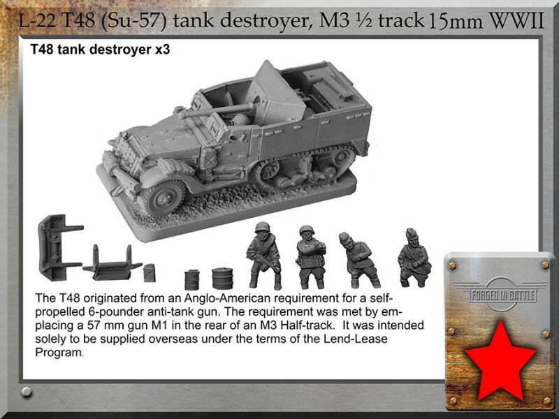 T48/Su-57 Tank Destroyer on M3 Half-Track Chassis (x3), 23,90