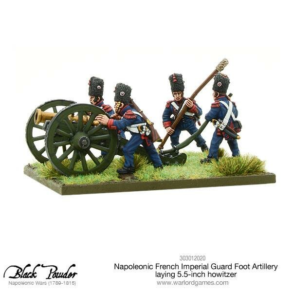 Napoleonic French Imperial Guard Foot Artillery laying 5.5-inch Howit ...