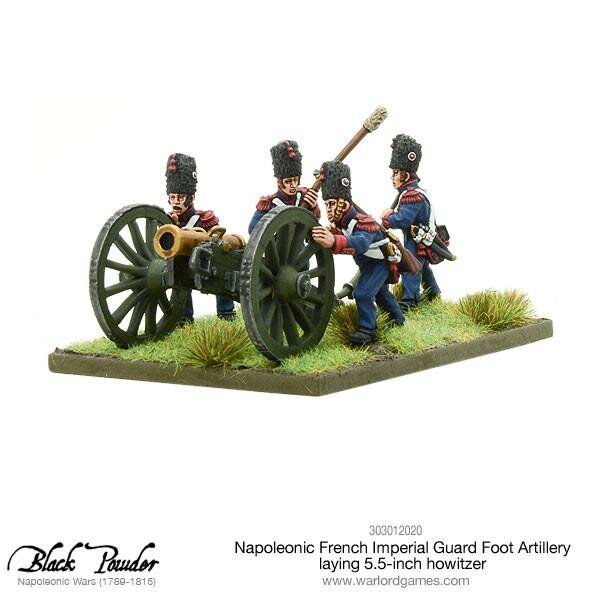 Napoleonic French Imperial Guard Foot Artillery laying 5.5-inch Howit ...