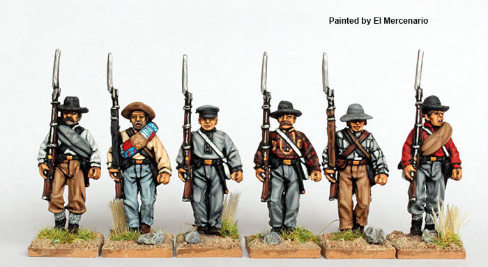 Confederate Infantry in Shirts Advancing, Shouldered Arms, 12,15