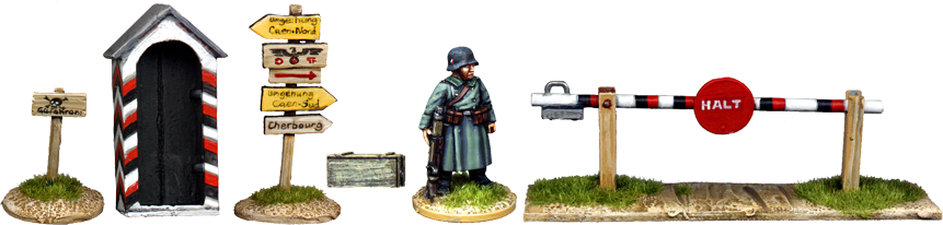 German Sentry Box and Road Signs, 23,00