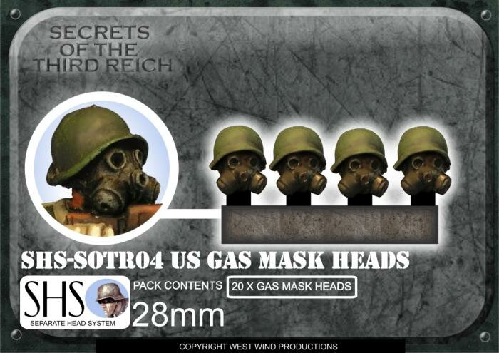 US Gas Mask Heads, 6,50