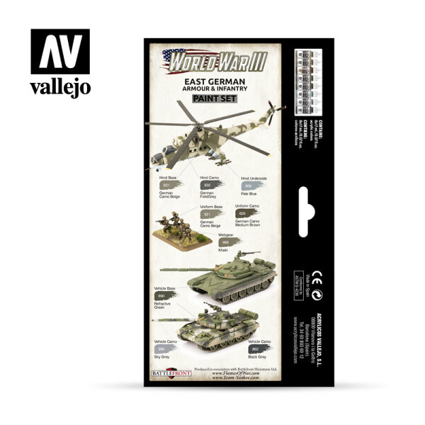 Vallejo: World War III Paint Set - WWIII East German Armour & Infantr ...