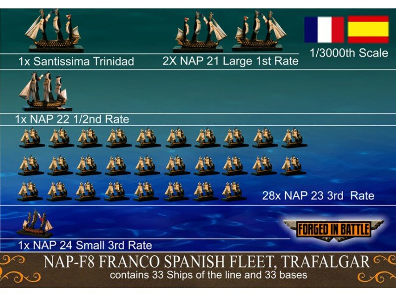 1/3000 Franco-Spanish Fleet: Trafalgar, 44,00