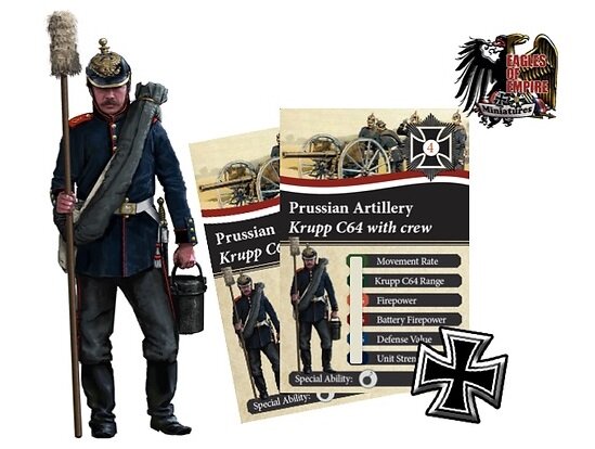 Franco-Prussian War 1870-71: Unit Cards - Krupp Field Gun with Crew, 4,10