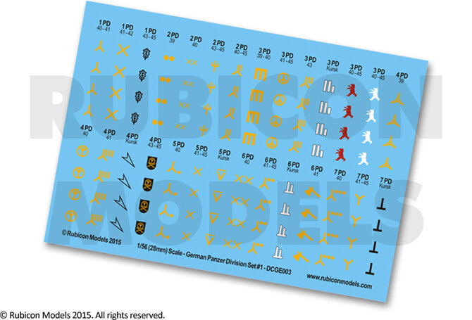 German Panzer Division Set #1 Decals, 6,95