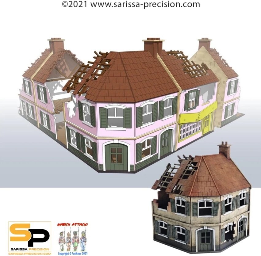 Destroyed Town Scenery Set (20mm), 54,70