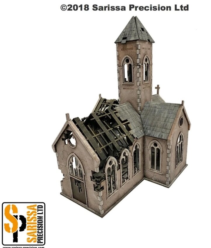 Destroyed Village Church (20mm), 39,35