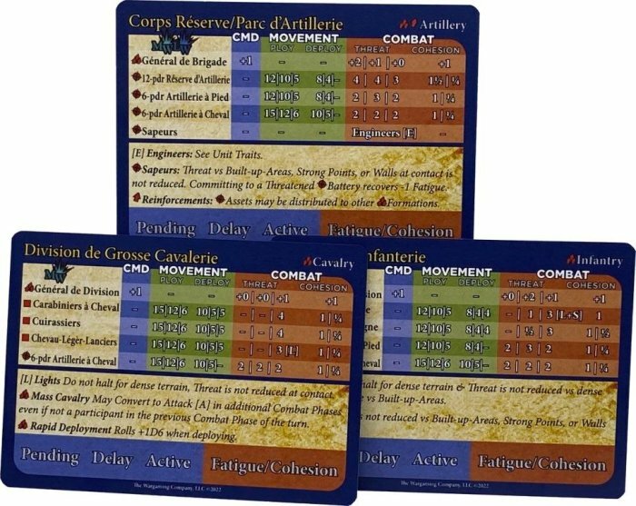 ESR Napoleonics: ESR French Stat Cards & Orders Pack (Mid War), 20,70