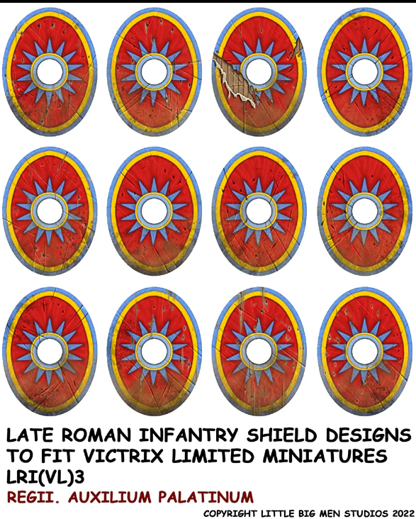 Late Roman Infantry Shield Designs 3, 10,30