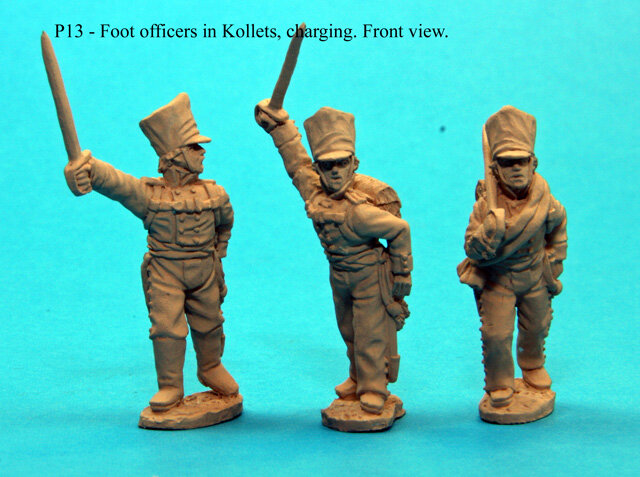 Trail Arms Poses Foot Officers in Kollets (Prussians), 8,25