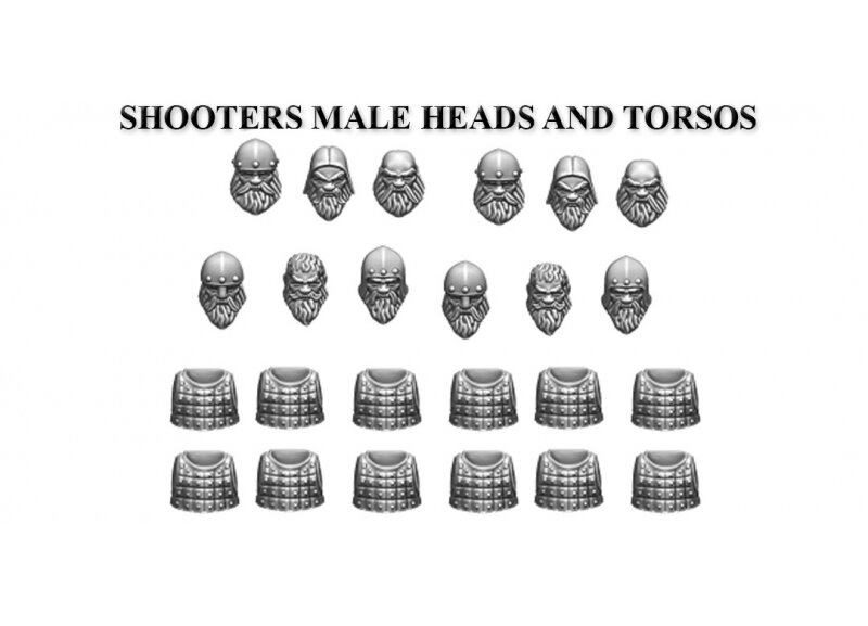Forgotten World: Stone Realm - Shooters Male Heads & Torsos, 4,50