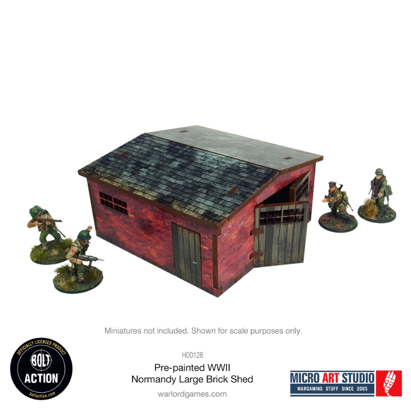 28mm WW2 Normandy Large Brick Shed, 17,10