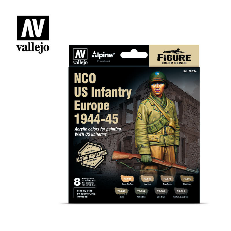 Vallejo: Model Color Set - NCO US Infantry Europe 1944-45, 38,25