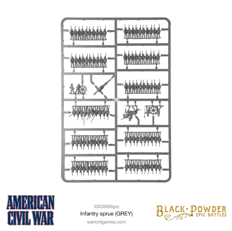 Epic Battles: American Civil War Infantry Frame (Grey), 12,50