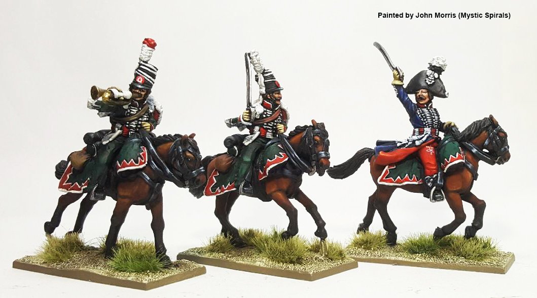 1806 Prussian Army: Hussar Command in Peaked Mirlitons, Galloping, 15,35