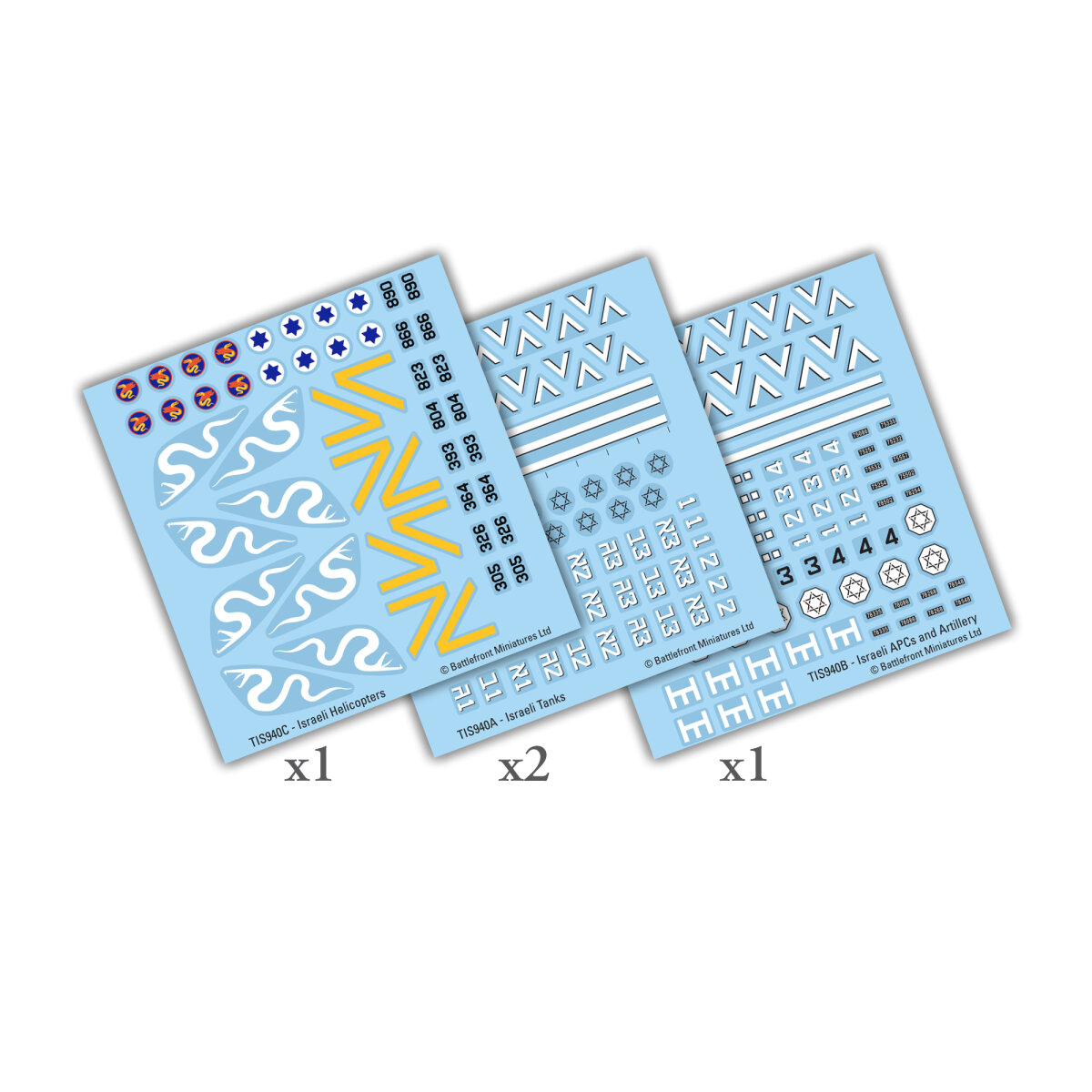 Israeli Decal Set, 11,25