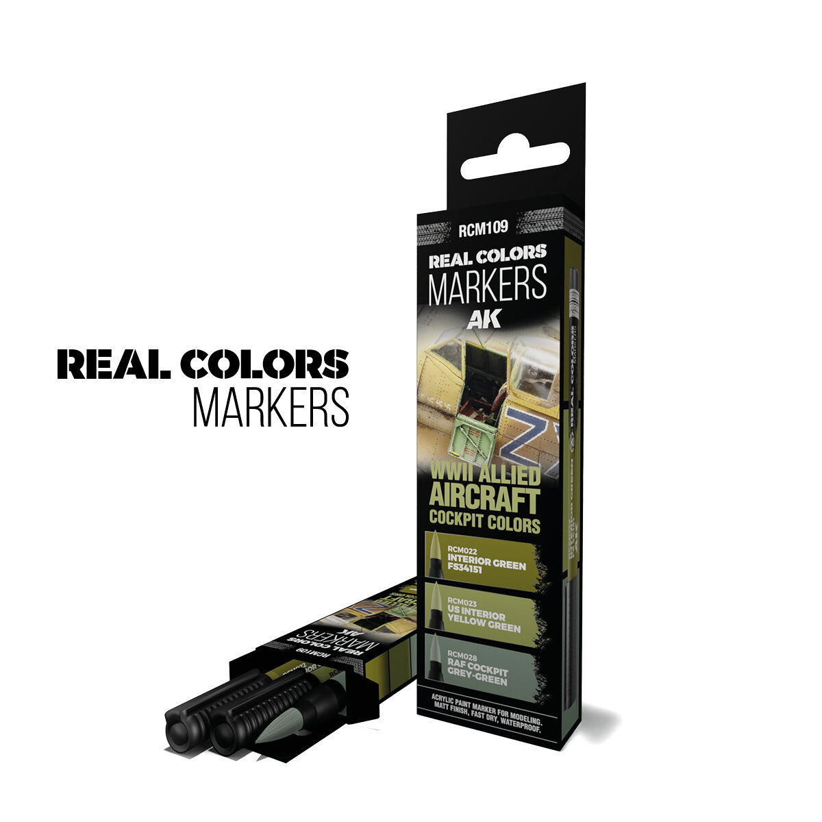 Real Colors Markers: WWII Allied Aircraft Cockpit Colors Set, 5,25