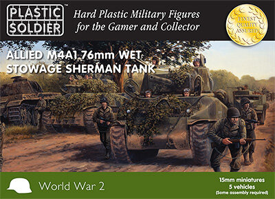 15mm Sherman M4A1 76mm Wet Stowage Tank (x5), 28,75