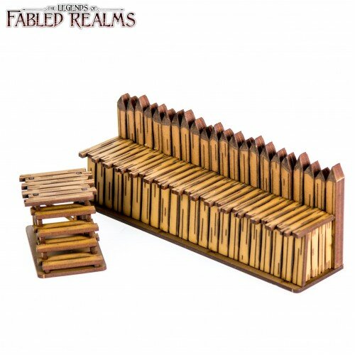 Straight Palisade Walls with Steps, 10,75
