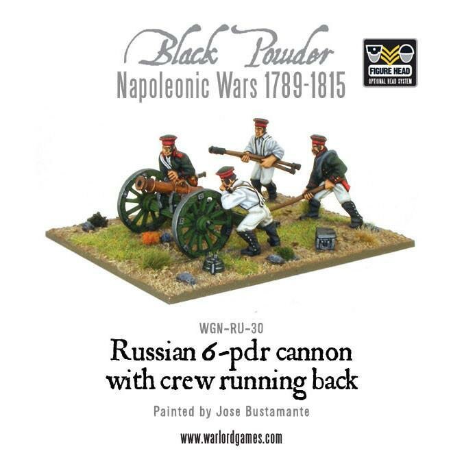 Napoleonic Russian 6 pdr Cannon 1809-1815 with Crew Running Back, 15,25