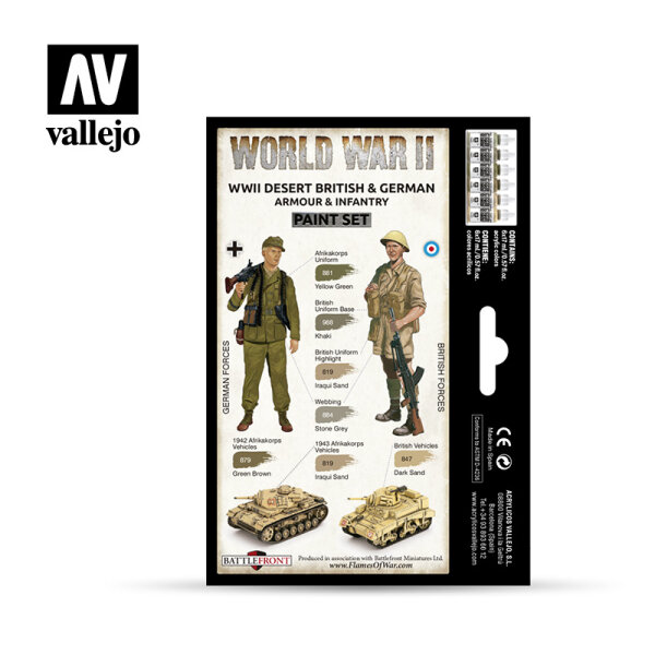 Vallejo: World War II Paint Set - WWII Desert British & German Armour ...