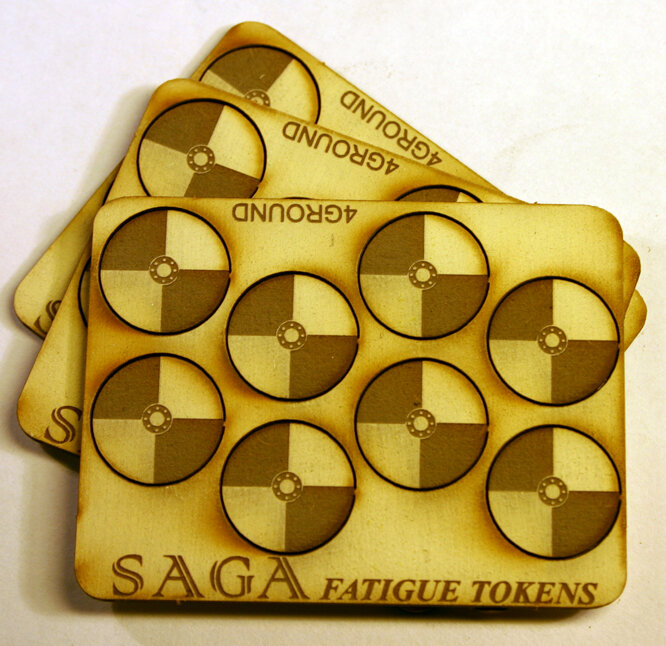 SAGA Fatigue Tokens - Round Shields, 7,04