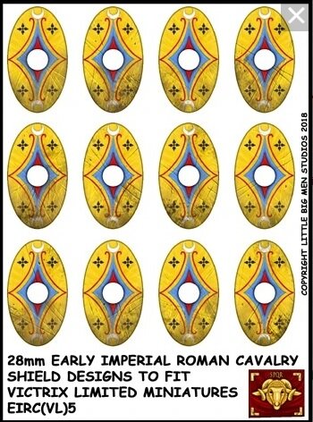 Early Imperial Roman Cavalry Shield Transfers 5, 9,65