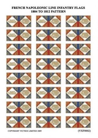French Napoleonic Line Infantry Flags 1804 to 1812 Pattern, 16,85